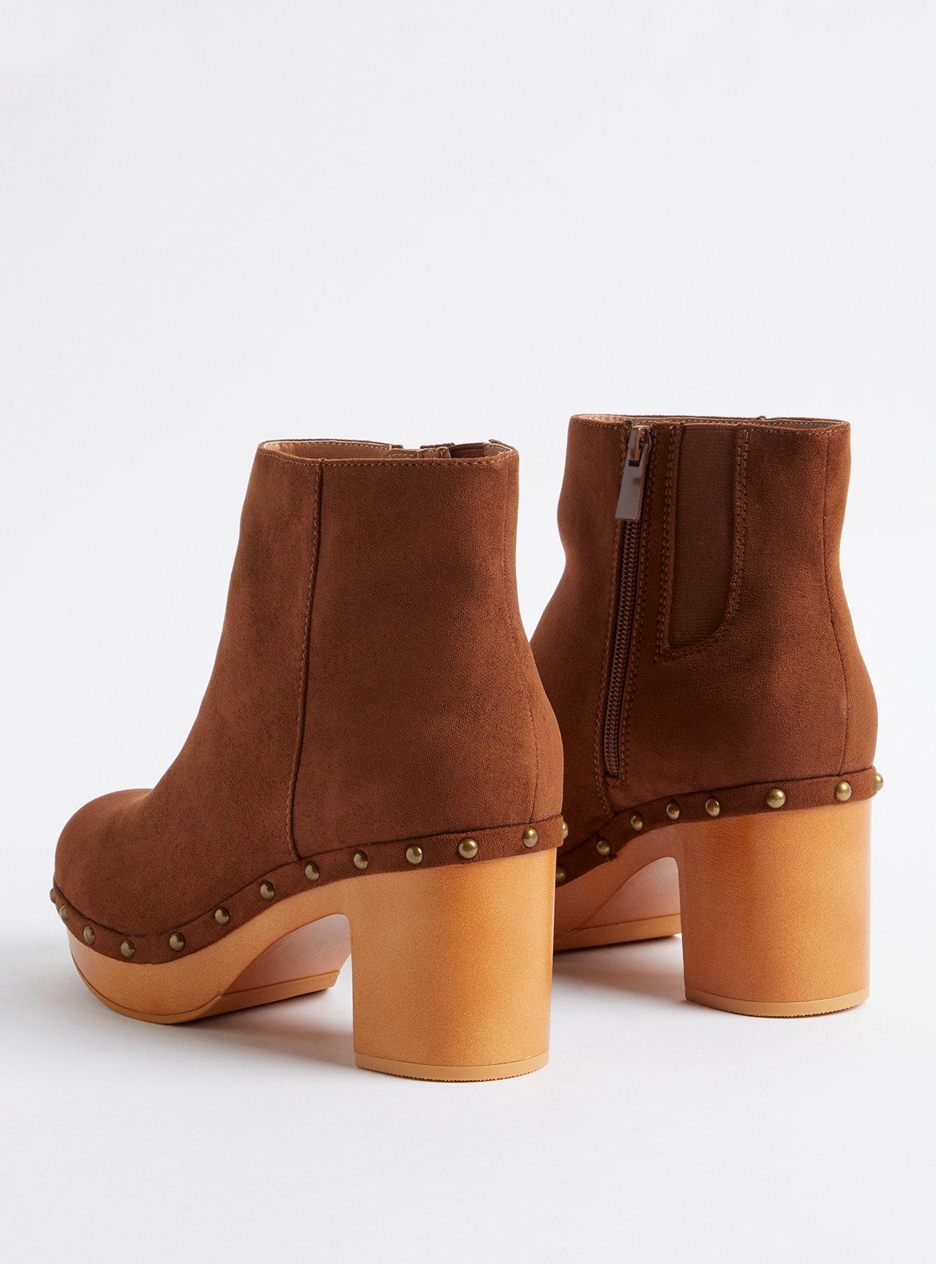 Plus Size - Clog Bootie - Faux Suede Cognac (WW) - Torrid