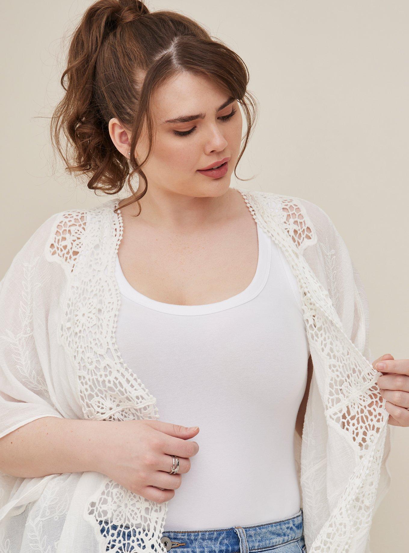 Plus Size - Embroidered Ruana With Sleeves - Torrid