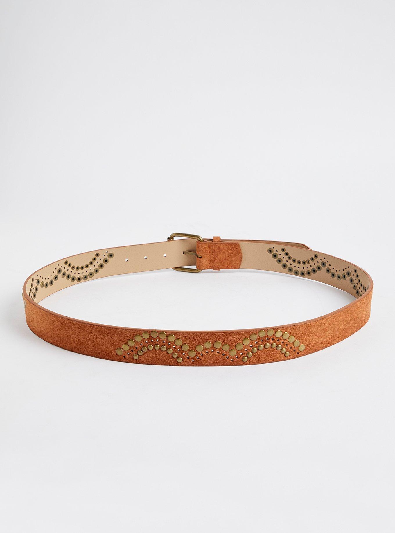 Plus Size - Studded Faux Suede Belt - Torrid