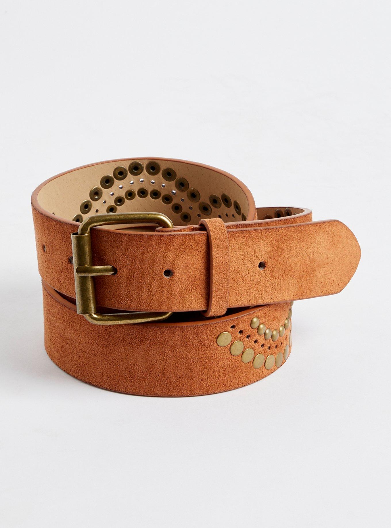 Plus Size - Studded Faux Suede Belt - Torrid