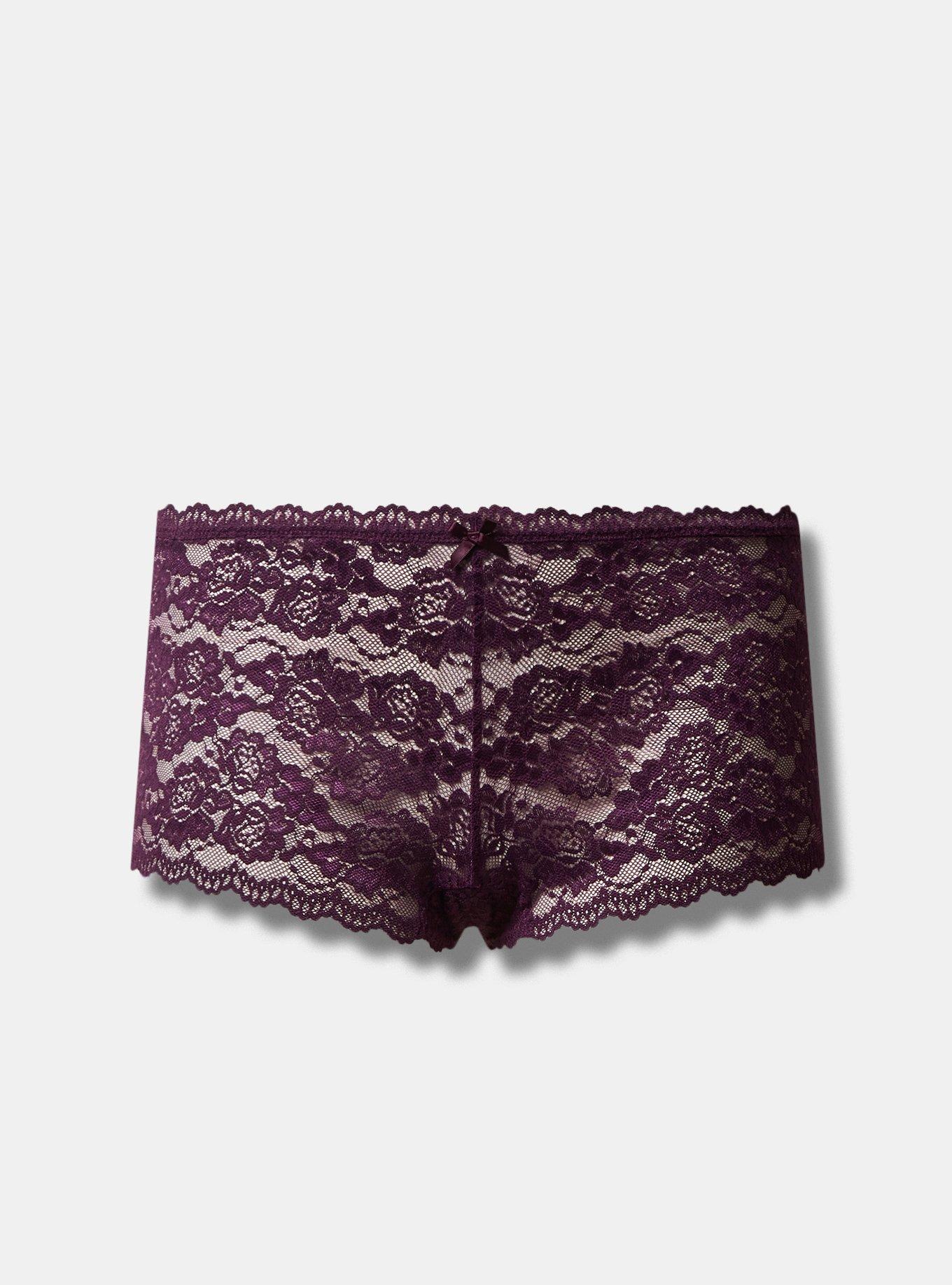 Plus Size - Lace Cheeky Panty With Open Gusset - Torrid