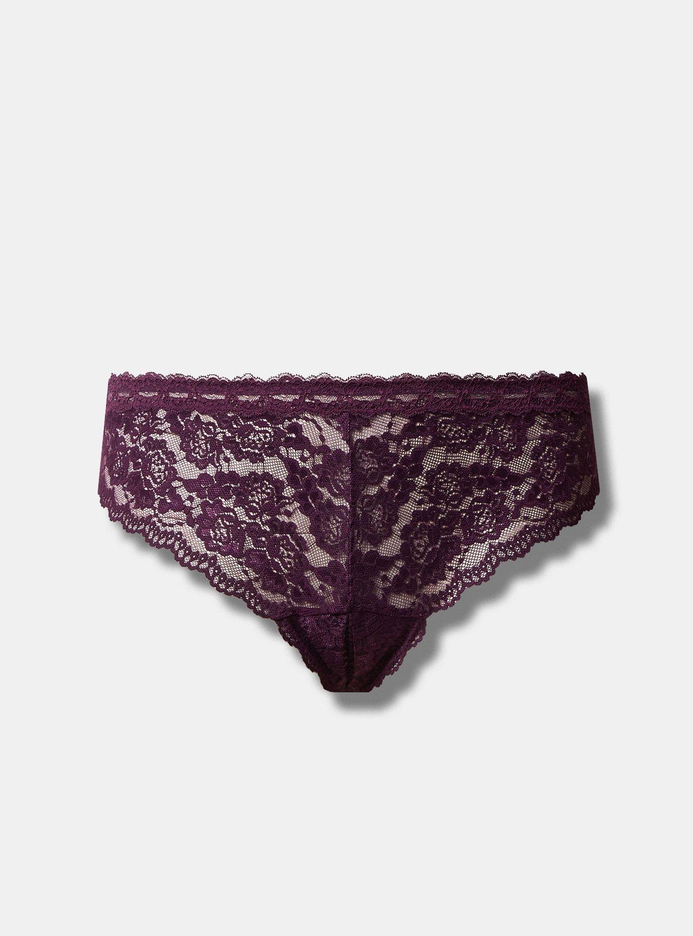 Plus Size - Lace Thong Panty With Open Gusset - Torrid
