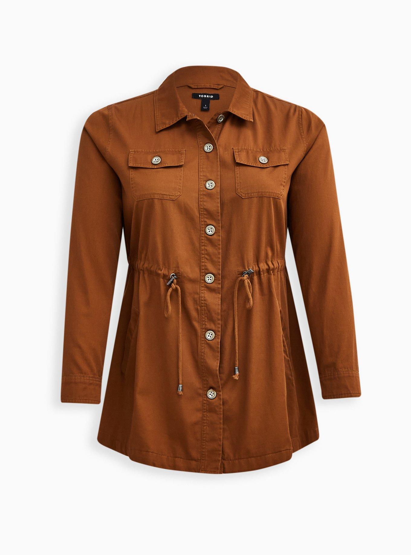 Plus Size - Twill Long Line Shacket - Torrid