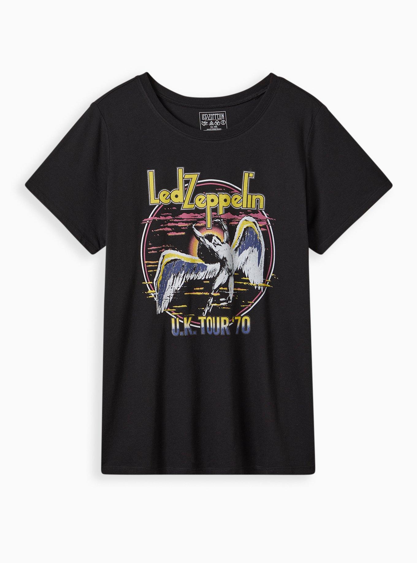 Plus Size - Led Zeppelin Classic Fit Crew Top - Cotton Deep Black - Torrid