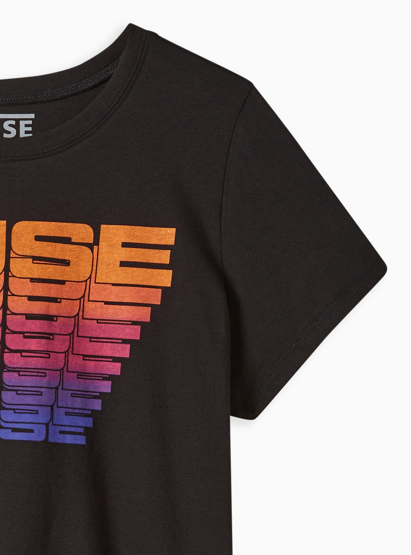 Plus Size - Muse Classic Fit Crew Tee – Cotton Logo Black - Torrid