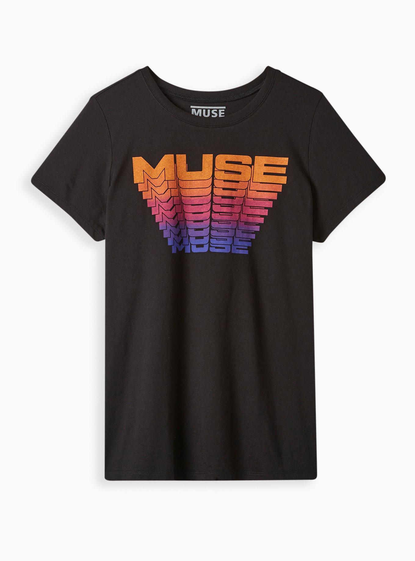 Plus Size - Muse Classic Fit Crew Tee – Cotton Logo Black - Torrid