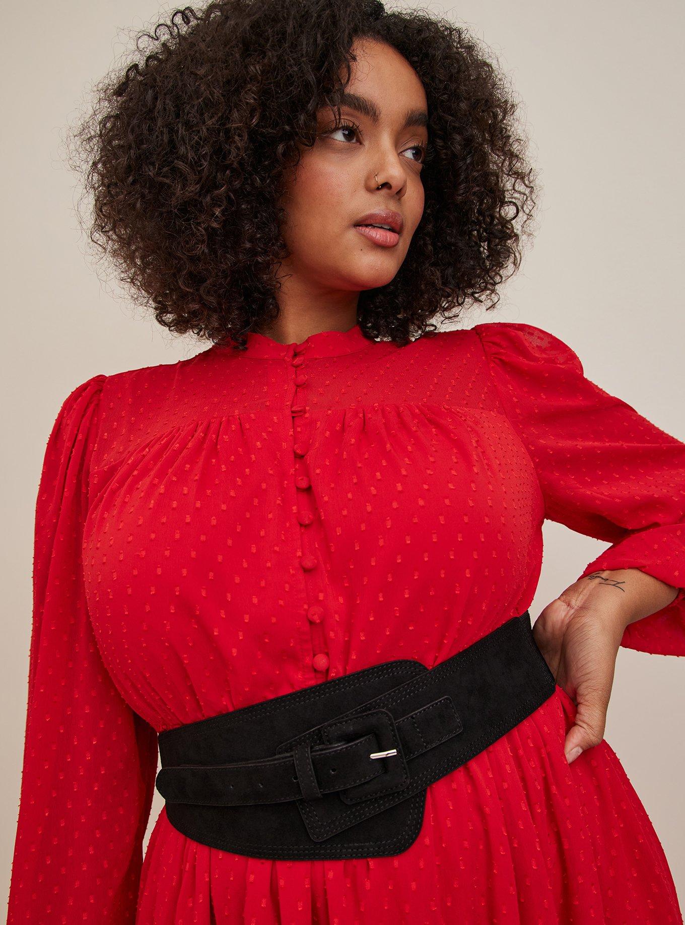 Plus Size - Stretch Waist Belt - Faux Suede Black - Torrid