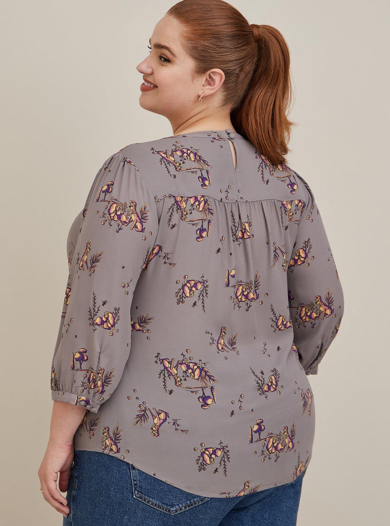 Plus Size - Disney Lady And The Tramp Cutout Top - Georgette Multi - Torrid