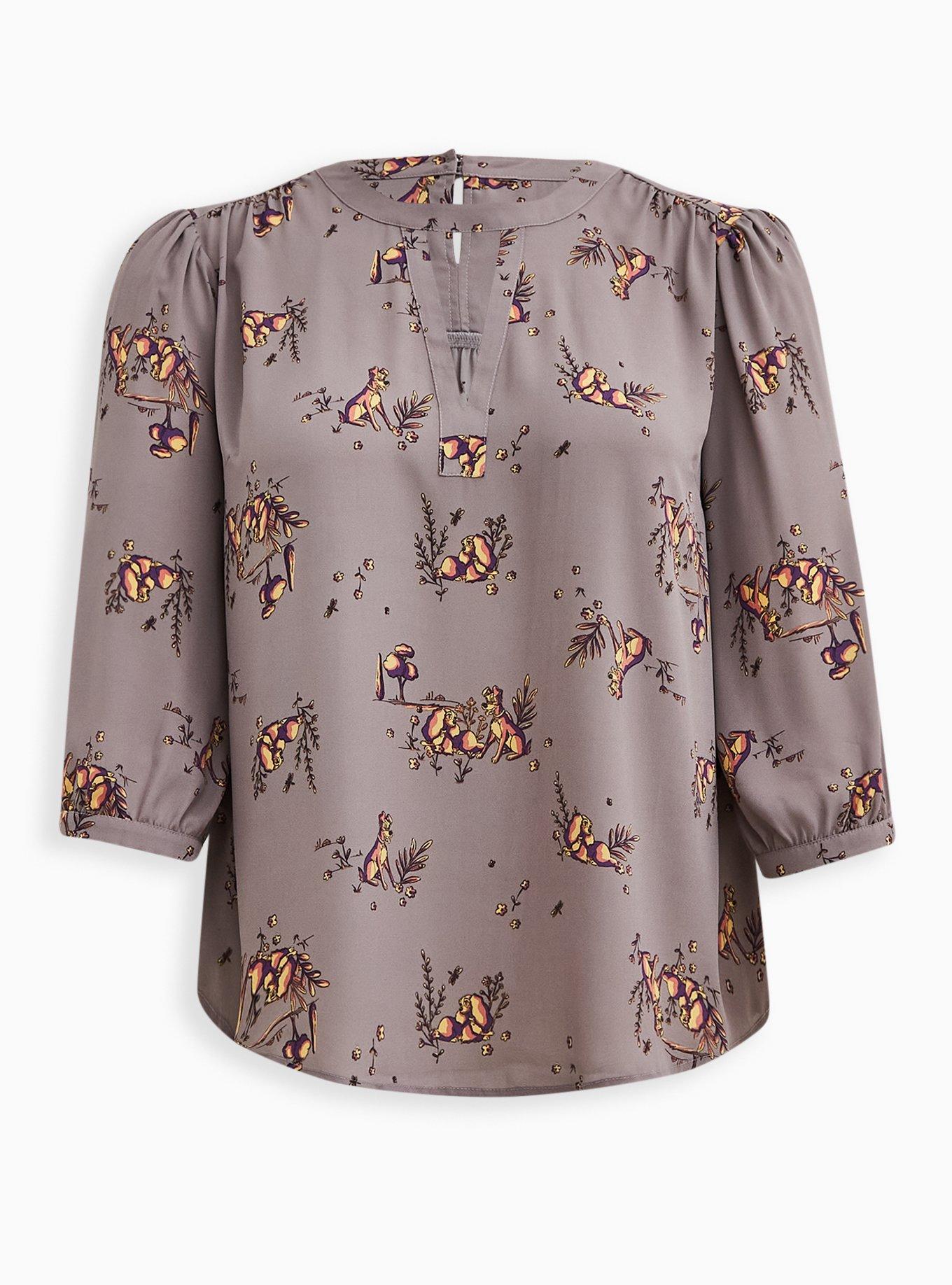 Plus Size - Disney Lady And The Tramp Cutout Top - Georgette Multi - Torrid