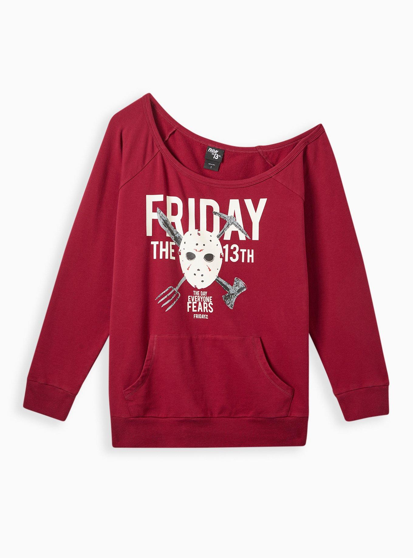 Plus Size - Warner Bros. Friday The 13th French Terry Off Shoulder ...