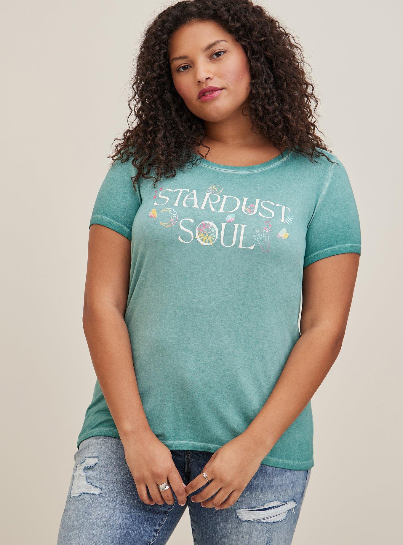 Plus Size - Perfect Tee - Super Soft Stardust Soul Green - Torrid