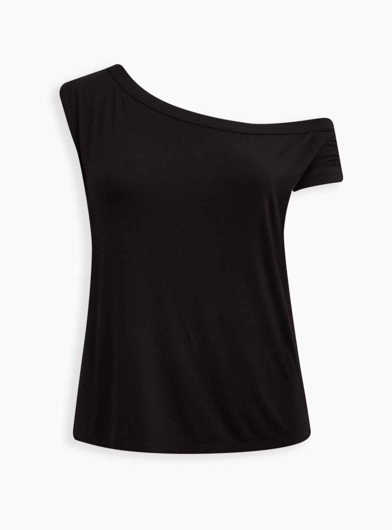 Plus Size - Off Shoulder Asymmetrical Tank - Super Soft Plus Size - Off Shoulder Asymmetrical Tank - Super Soft