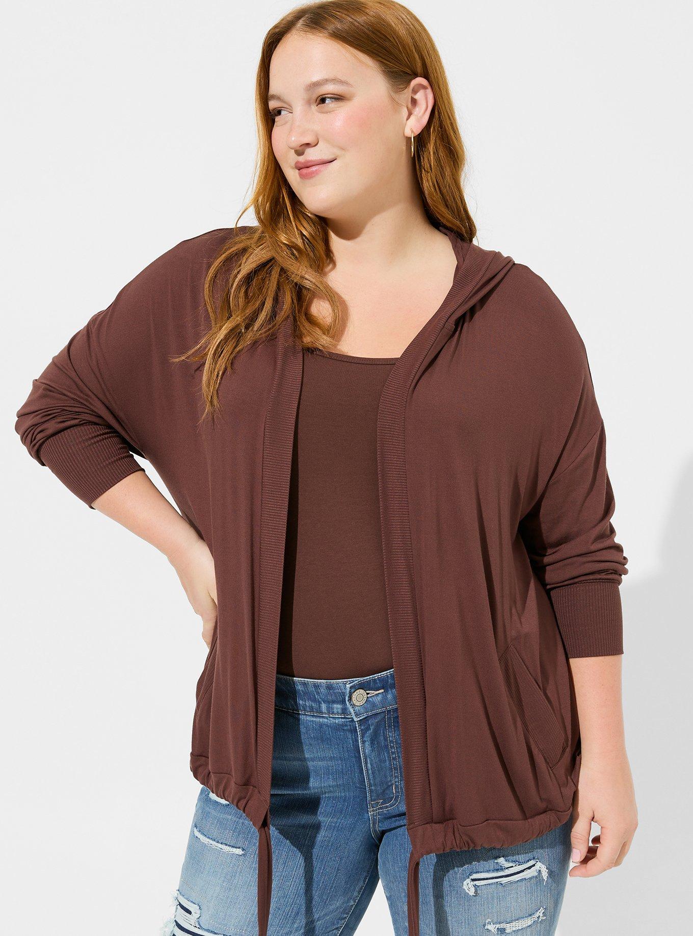 Plus Size - Super Soft Hooded Cardigan Open Front - Torrid