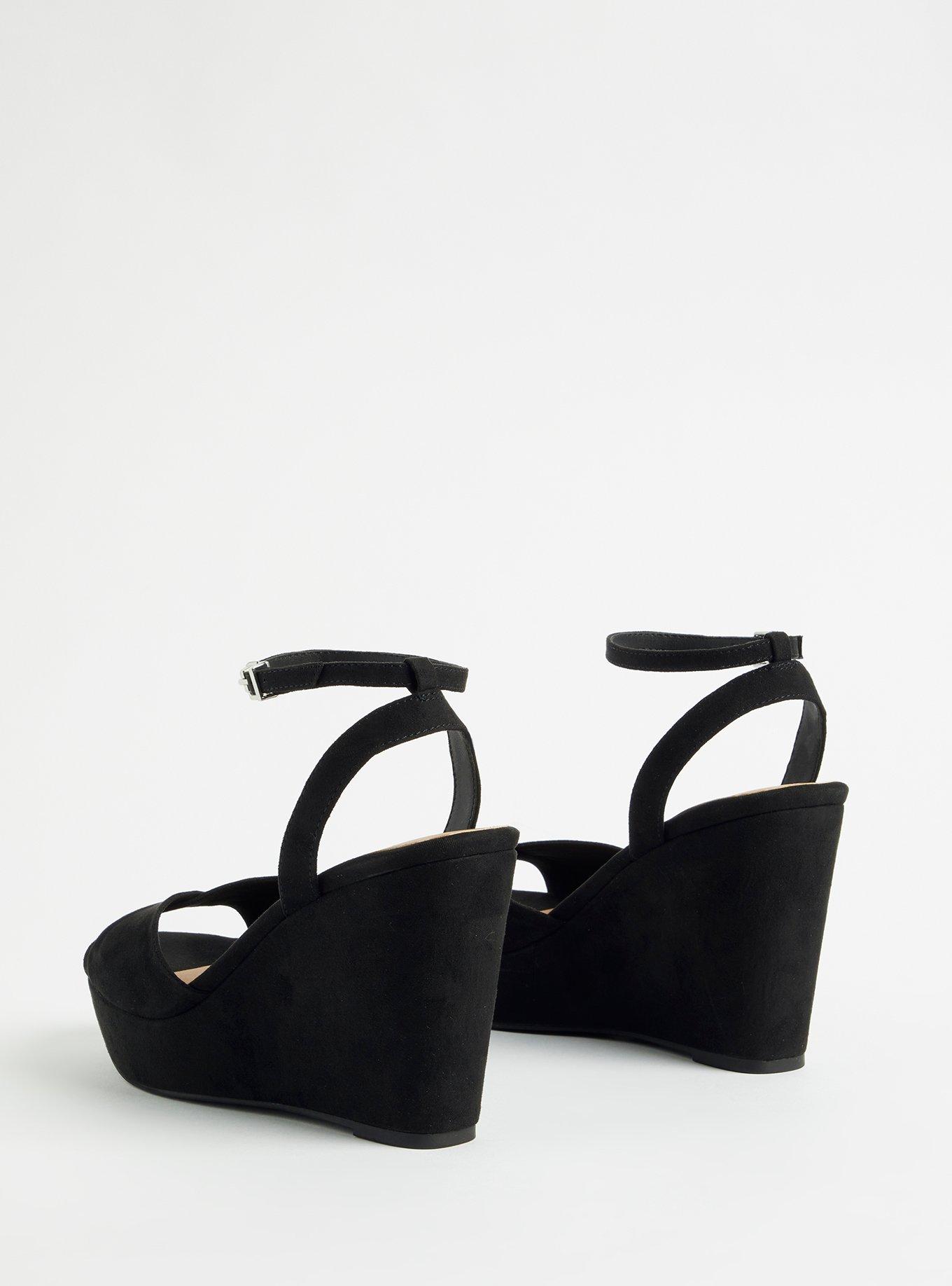 Plus Size - Twist Front Platform Wedge - Black (WW) - Torrid