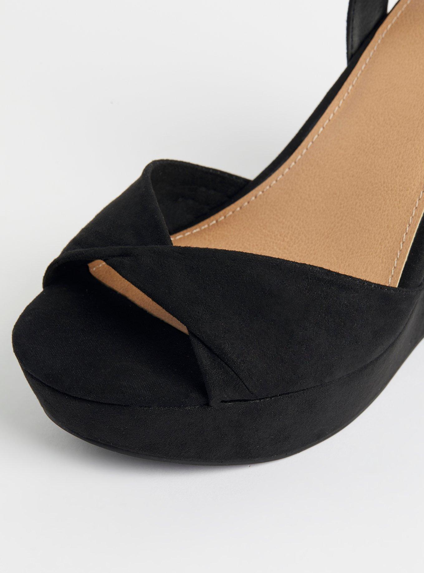 Plus Size - Twist Front Platform Wedge - Black (WW) - Torrid