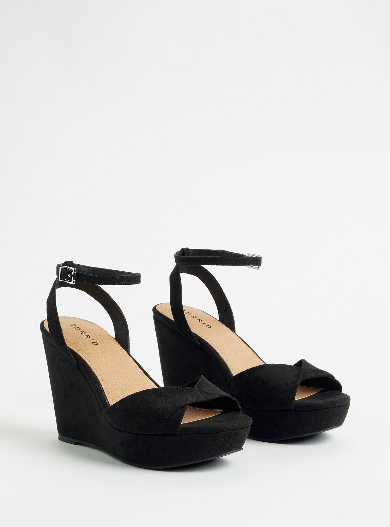 Plus Size - Twist Front Platform Wedge - Black (WW) - Torrid