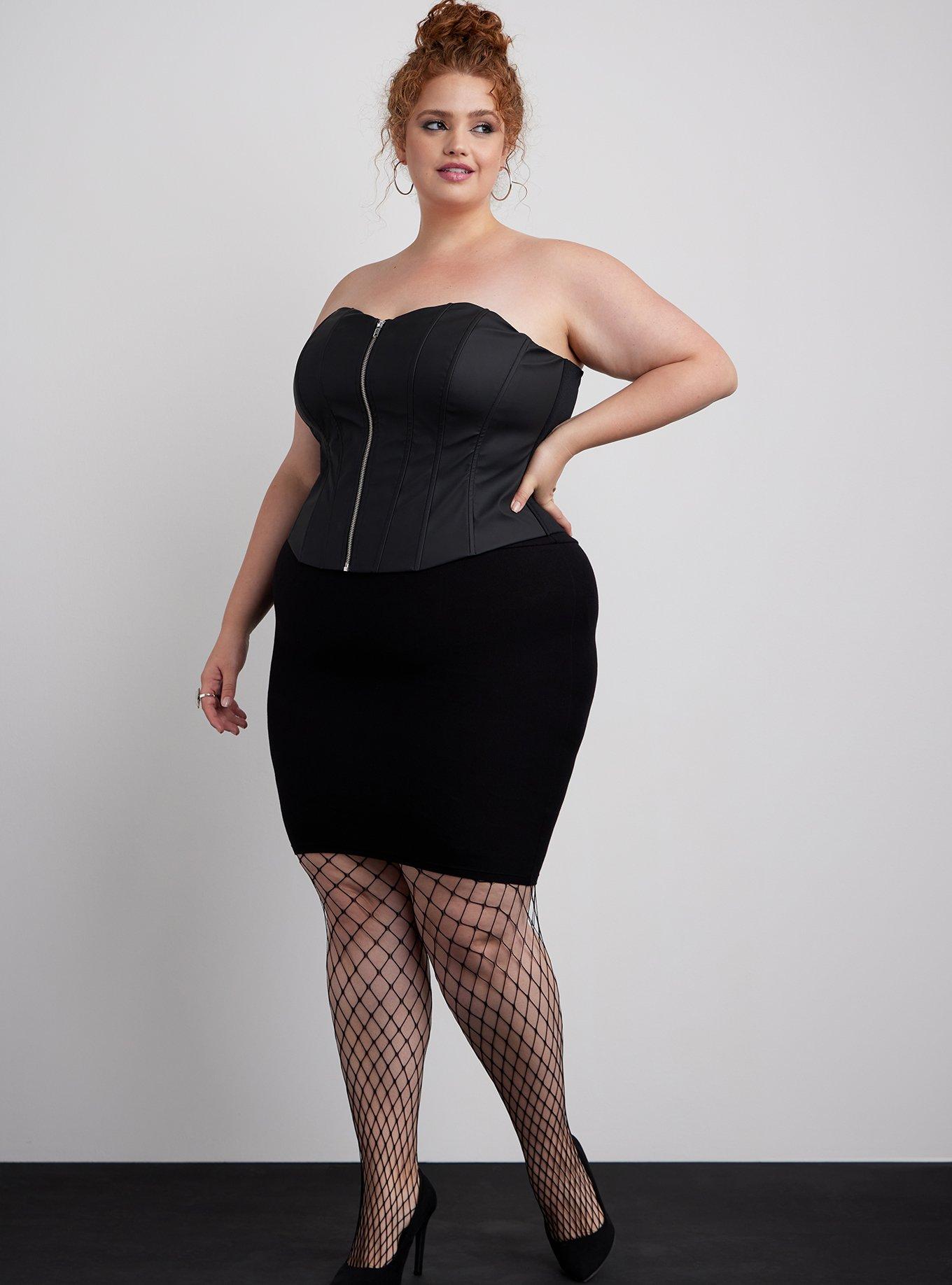 Plus Size - Halloween Costume Lightweight Ponte Zip Front Corset - Torrid