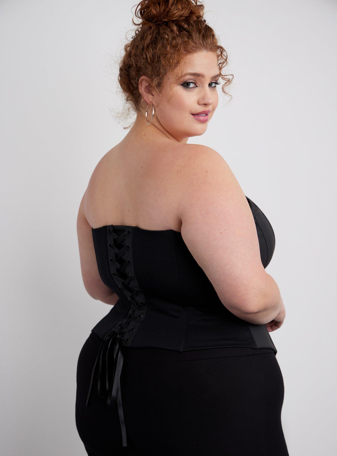 Plus Size - Halloween Costume Lightweight Ponte Zip Front Corset - Torrid