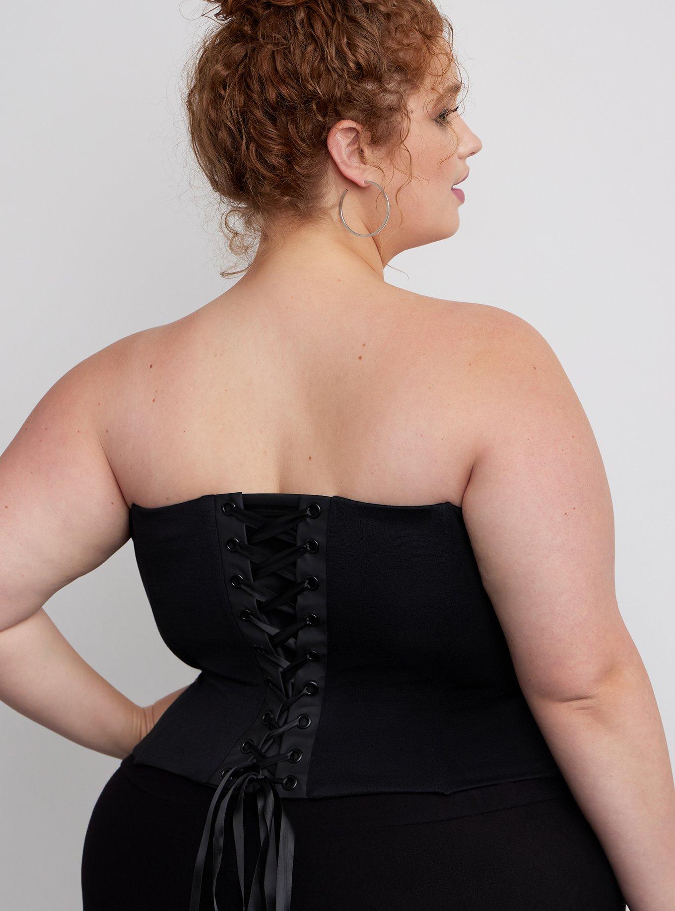 Plus Size - Halloween Costume Lightweight Ponte Zip Front Corset - Torrid