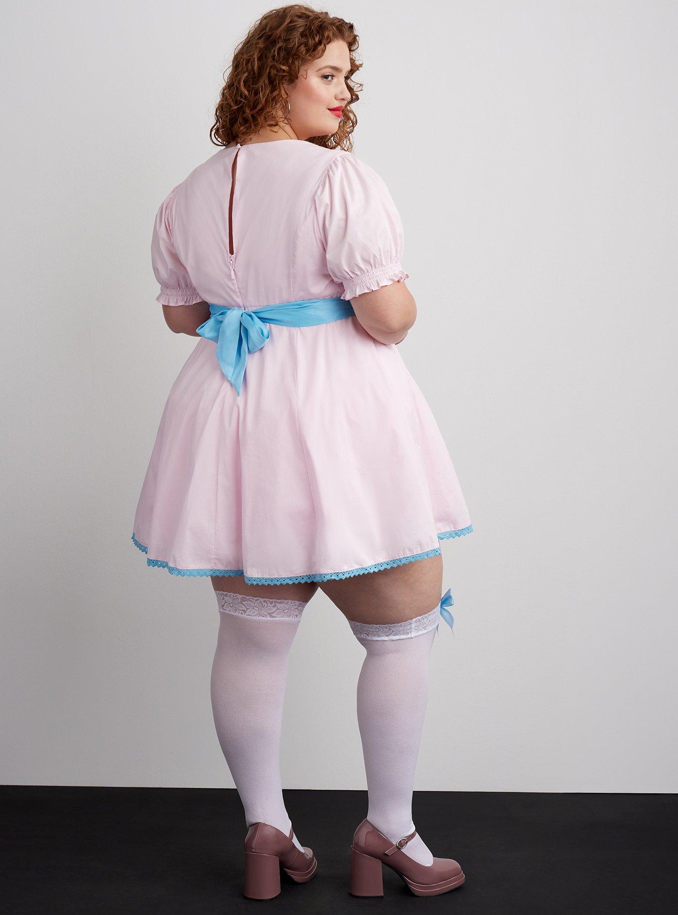 Plus Size - Halloween Costume Stretch Poplin Satin Classic Doll Dress ...