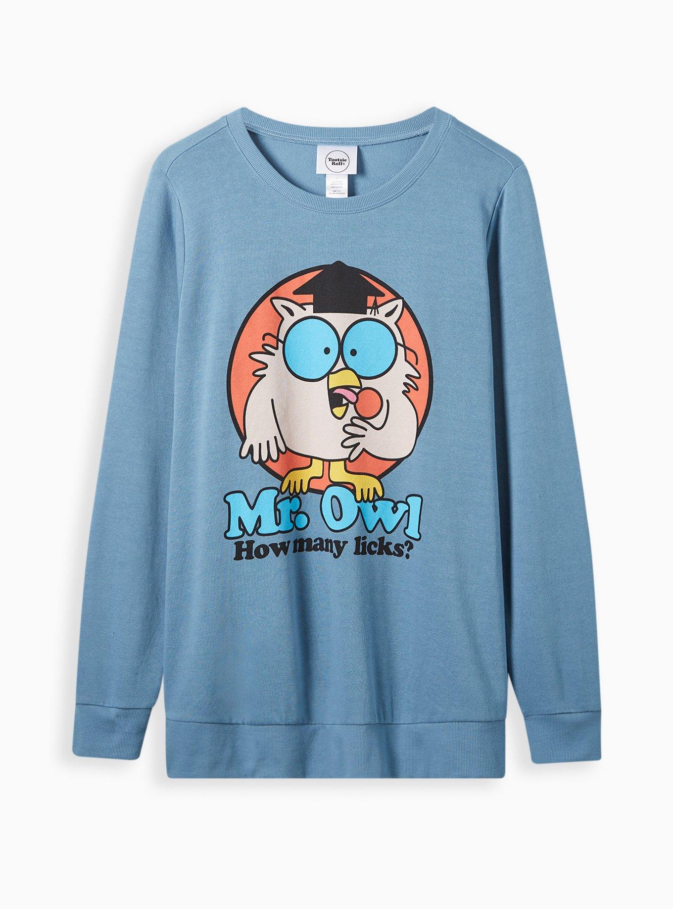 Plus Size - Mr. Owl Tootsie Pop Cozy Fleece Crew Neck Sweatshirt - Torrid