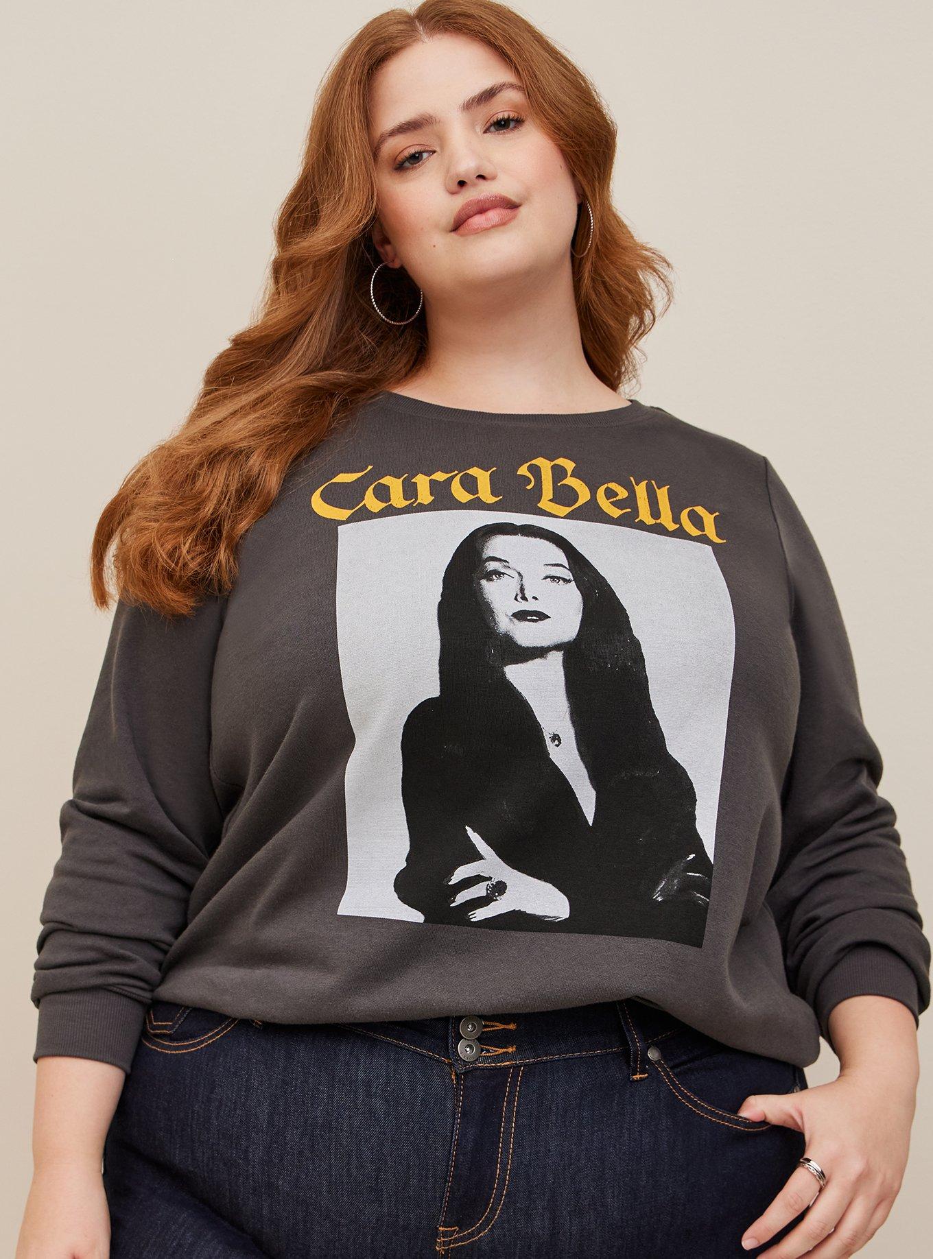 Plus Size - Addams Family Morticia Cozy Fleece Crew Neck Pullover ...