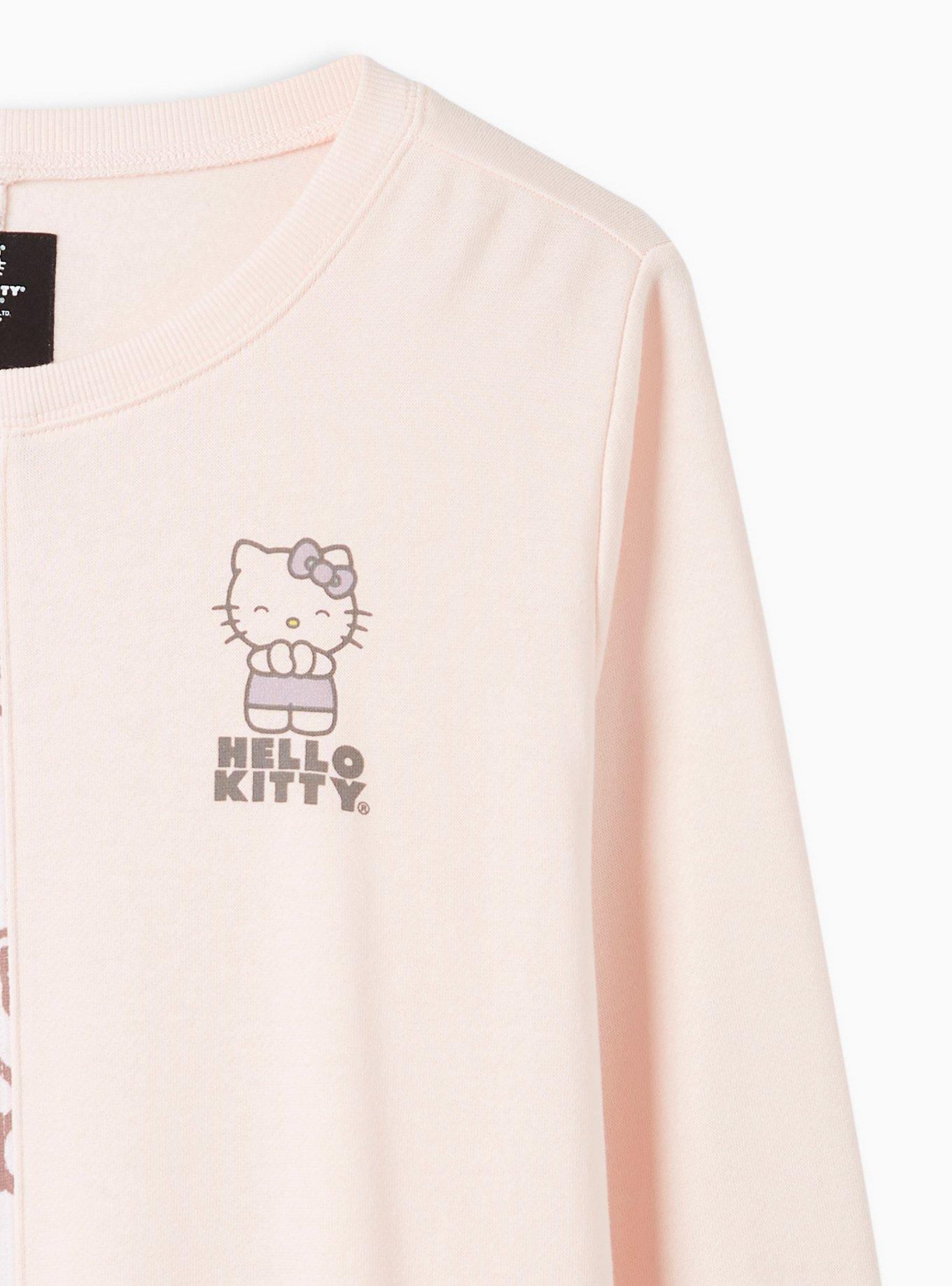 Plus Size - Hello Kitty Cozy Fleece Crew Neck Pullover Split Sweatshirt ...