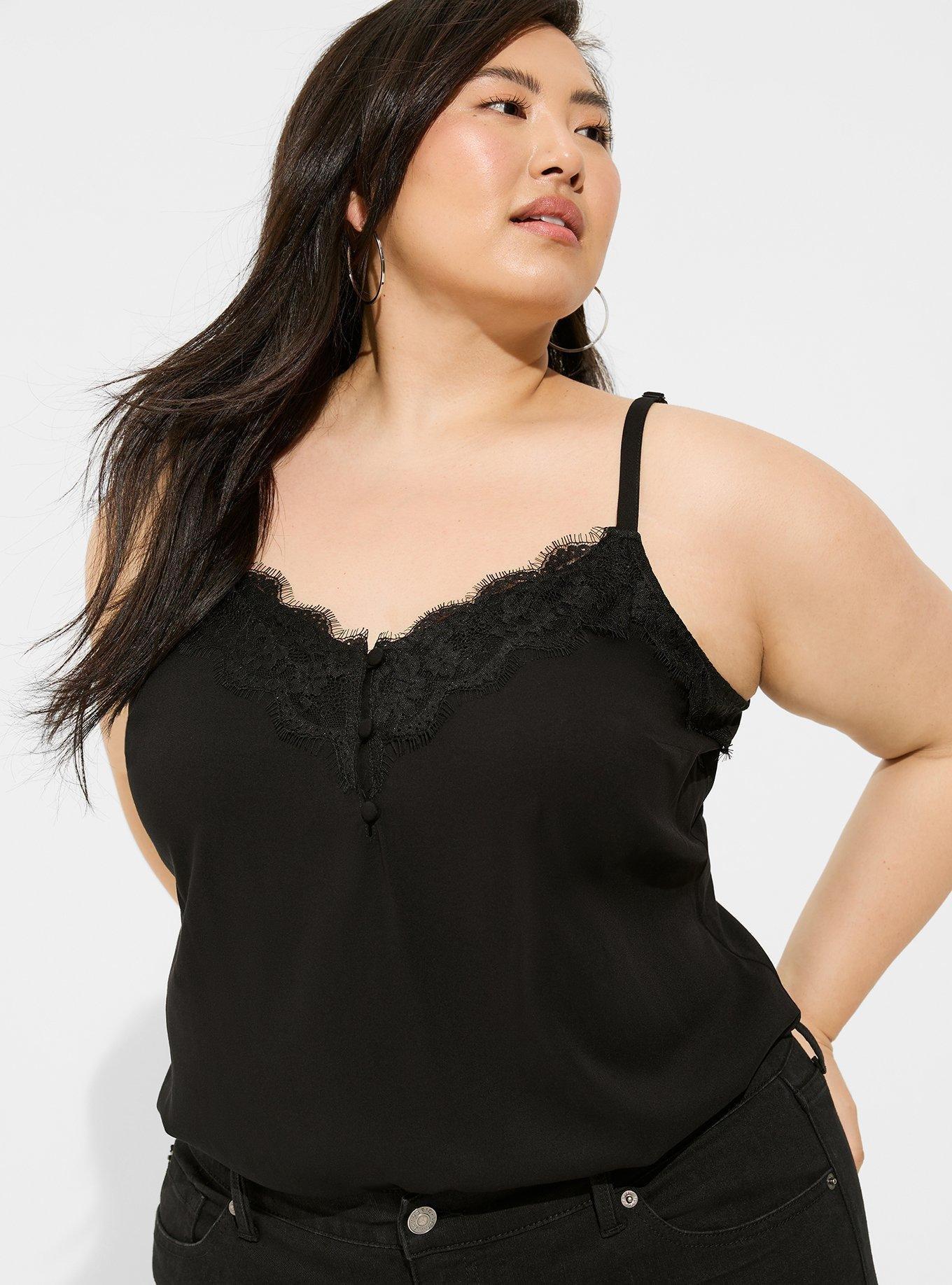 Plus Size - Ava Stretch Challis Lace Trim Cami - Torrid