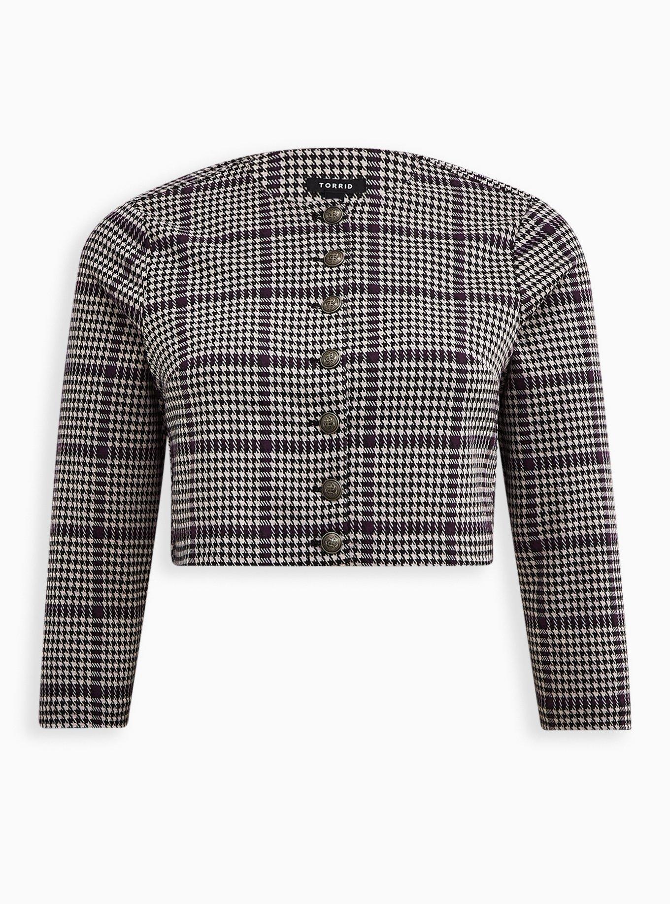 Plus Size - Studio Double Knit Cropped Collarless Jacket - Torrid