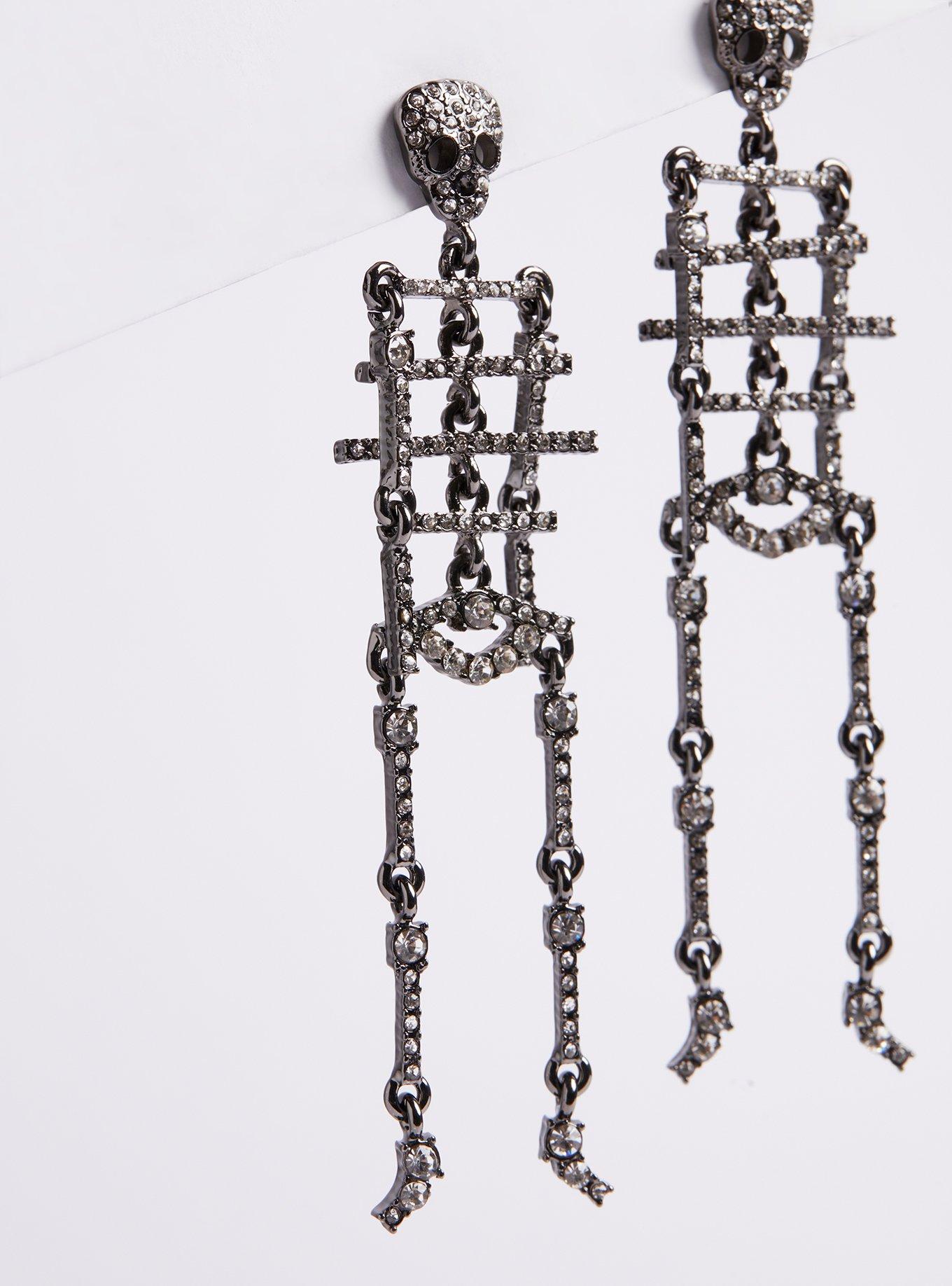 Plus Size - Bejeweled Skeleton Statement Earring - Torrid