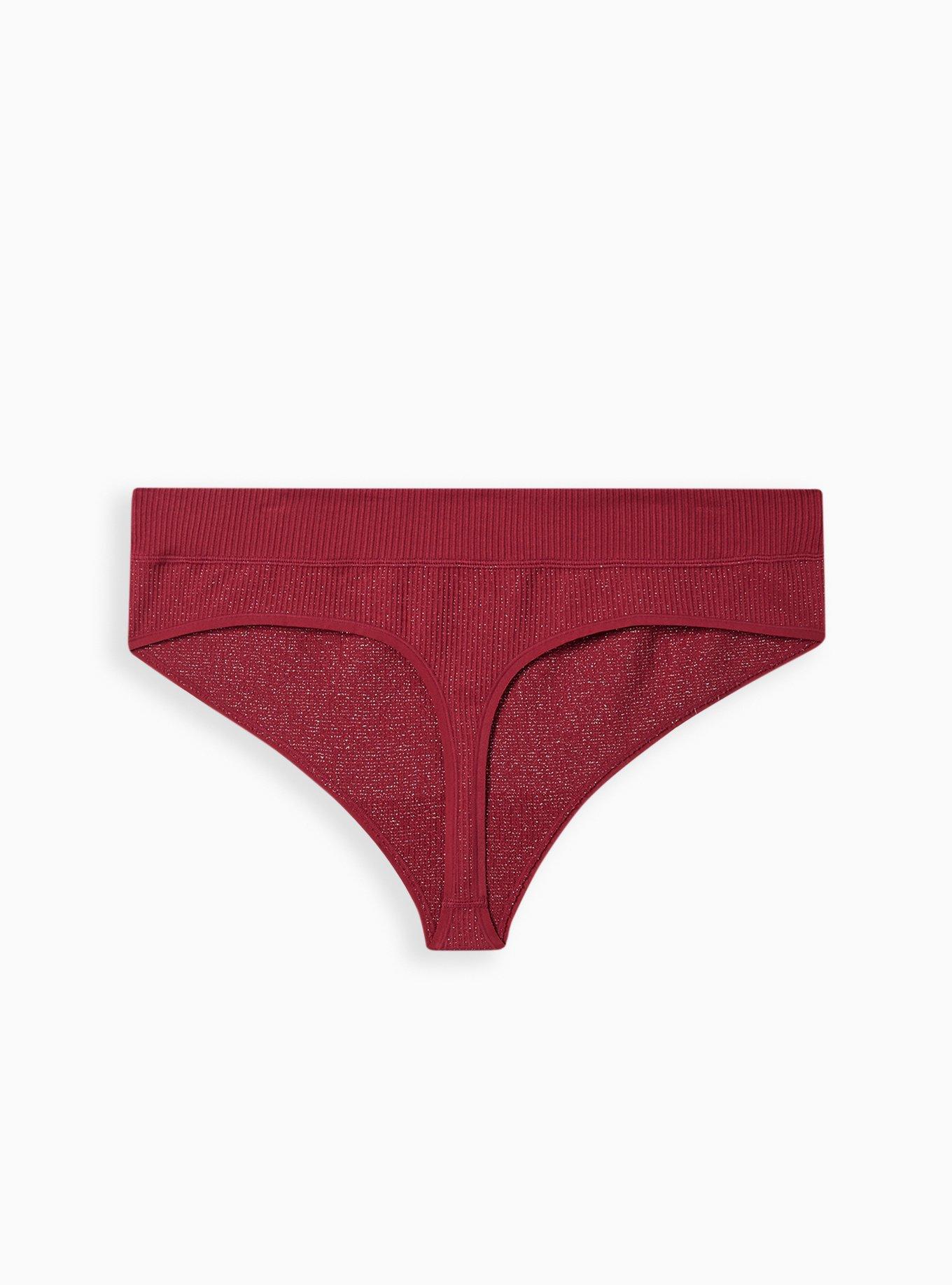 Plus Size - Seamless Mid Rise Thong Shimmer Rib Panty - Torrid