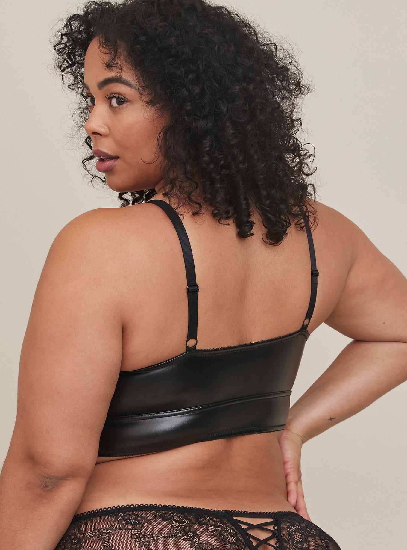 Plus Size - Pleather and Lace Bralette - Torrid
