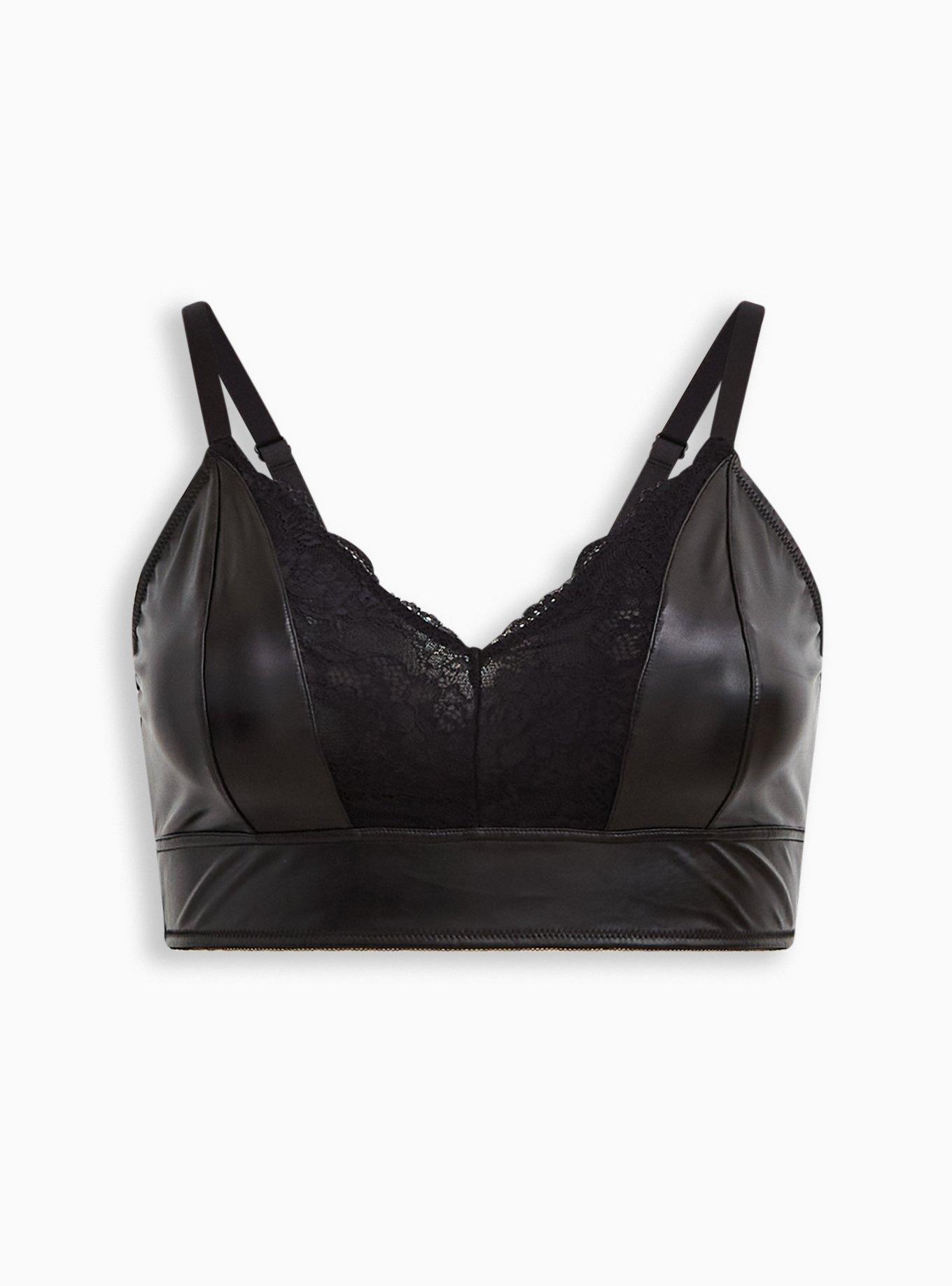 Plus Size - Pleather and Lace Bralette - Torrid