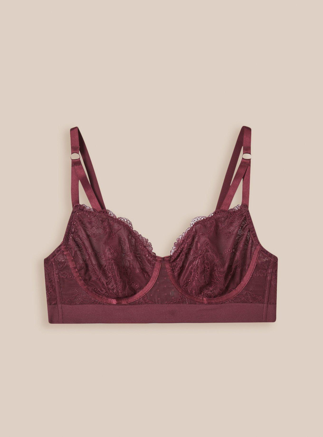 Plus Size - Dot And Lace Bra - Torrid