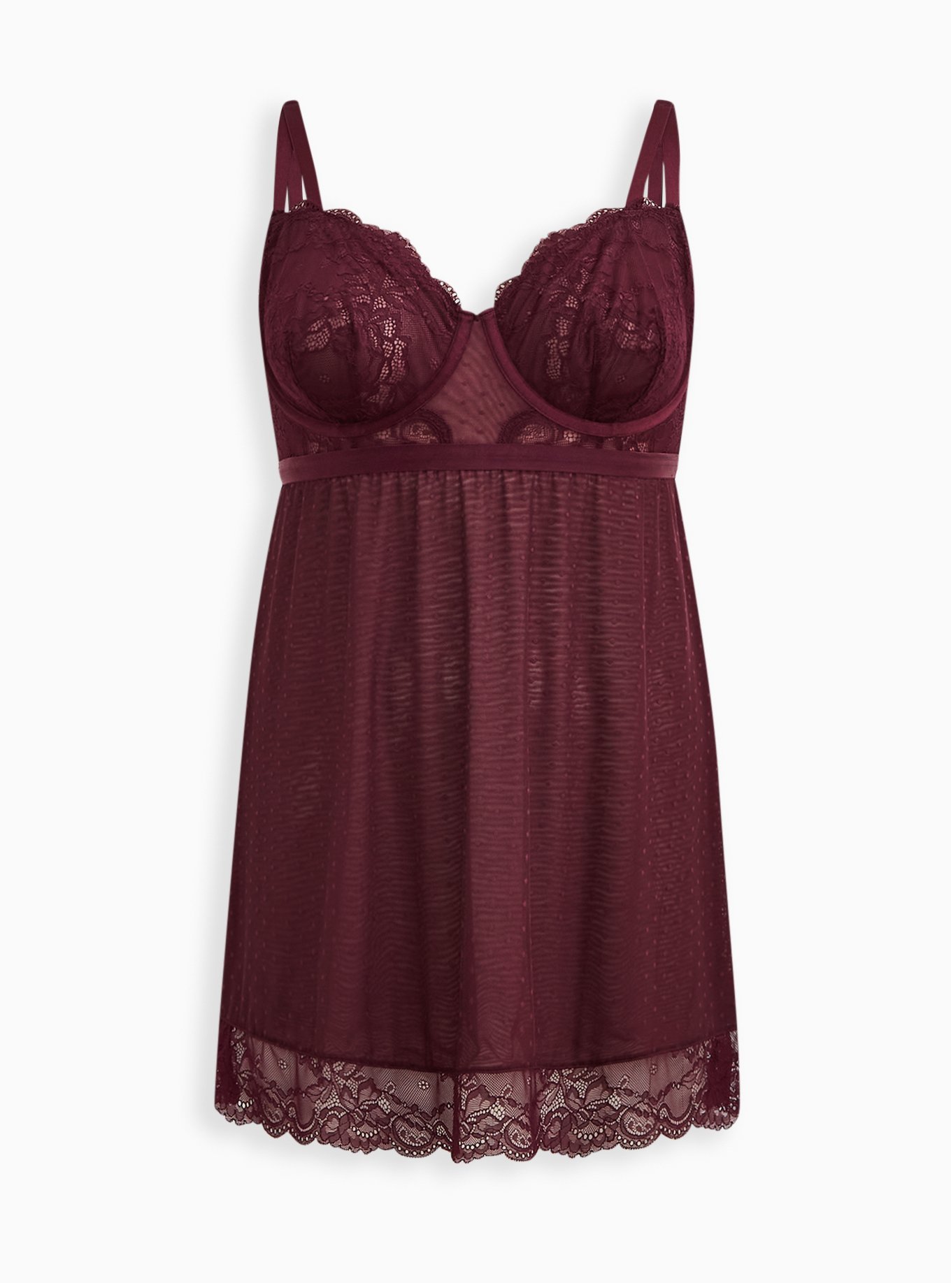 Plus Size - Dot and Lace Babydoll - Torrid
