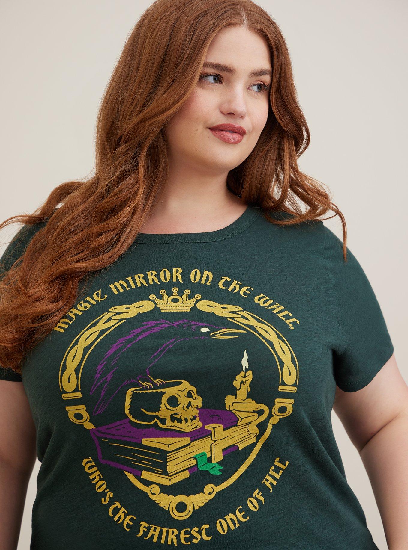 Plus Size - Disney Villains Crew Neck Tee - Cotton Magic Mirror Black ...