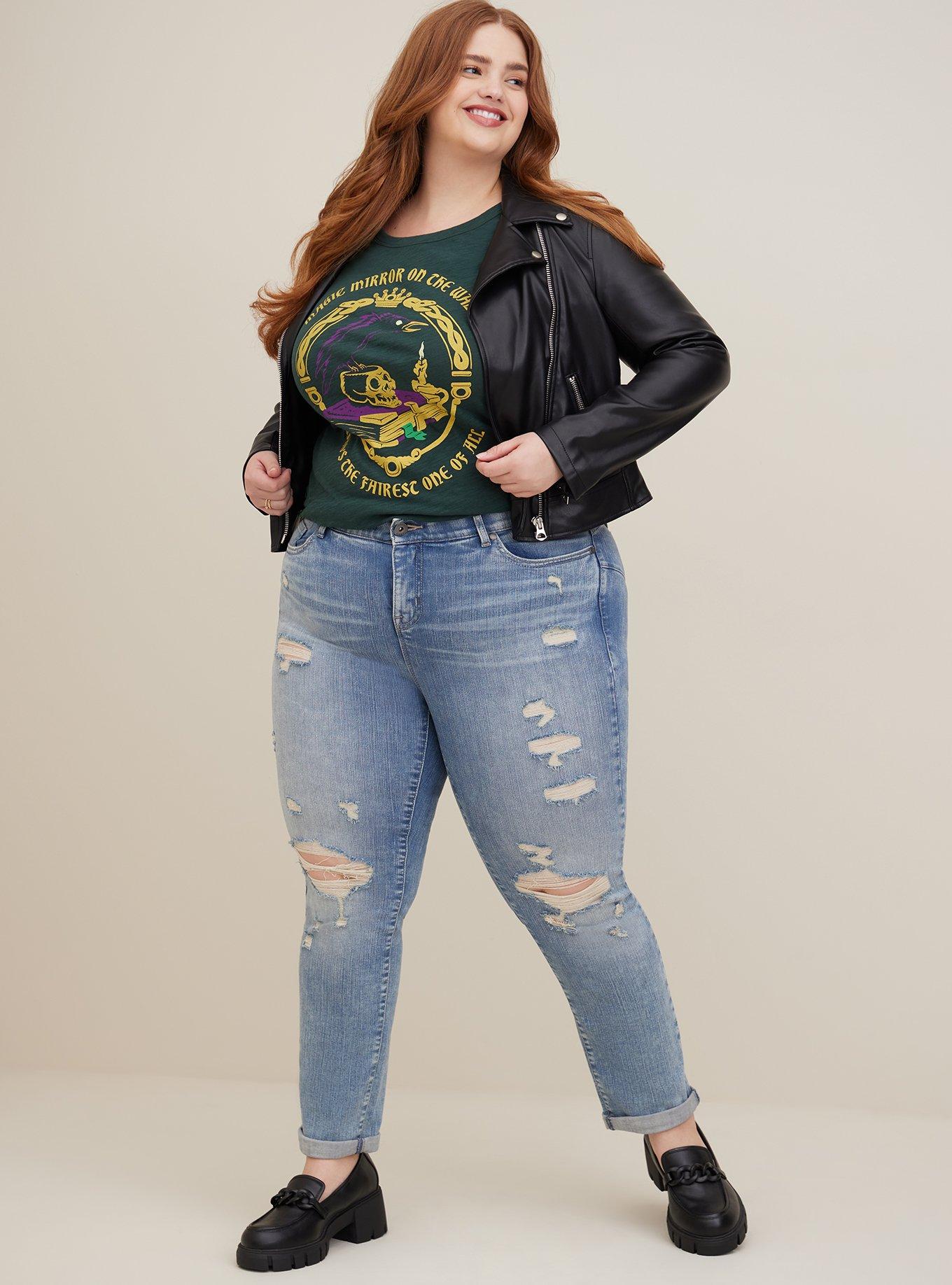 Plus Size - Disney Villains Crew Neck Tee - Cotton Magic Mirror Black ...