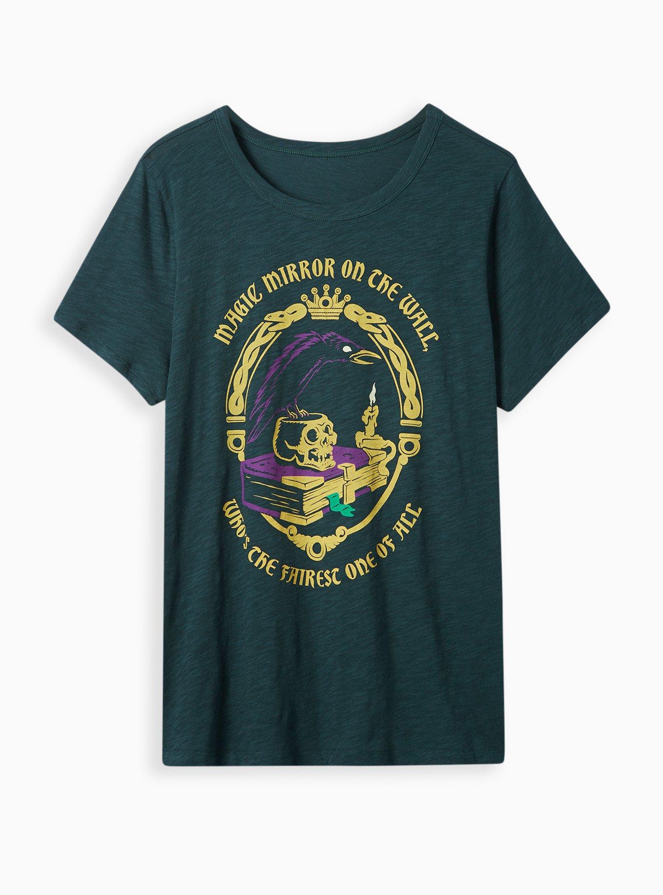 Plus Size - Disney Villains Crew Neck Tee - Cotton Magic Mirror Black ...