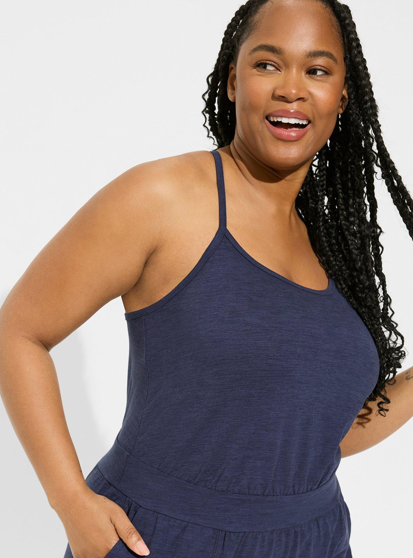 Plus Size - Super Soft Performance Jersey Full Length Active Jumpsuit ...