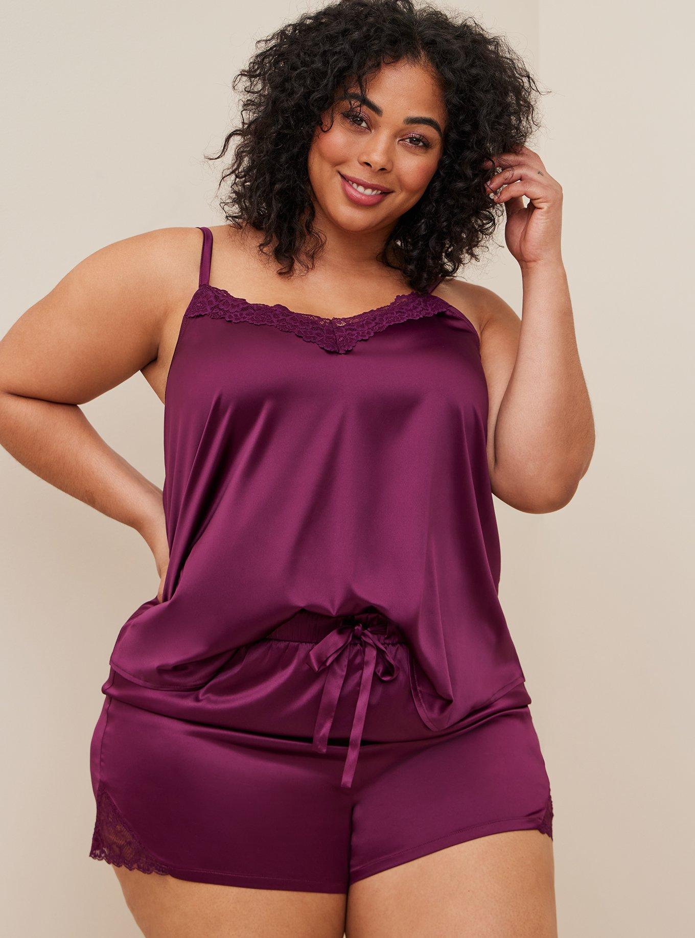 Plus Size - Dream Satin Lace Trim Short - Torrid