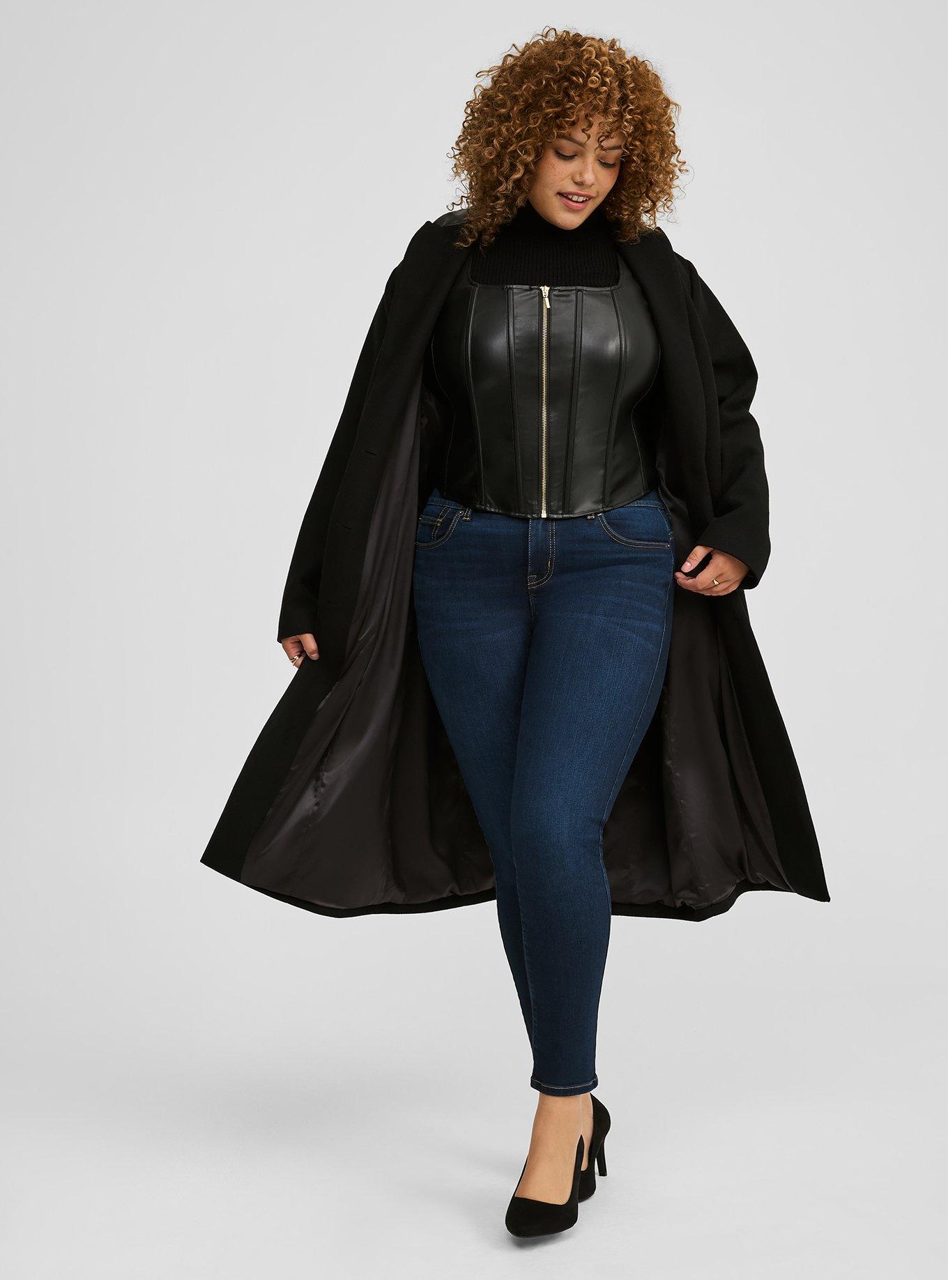 Plus Size - Faux Leather Zip Front Corset - Torrid