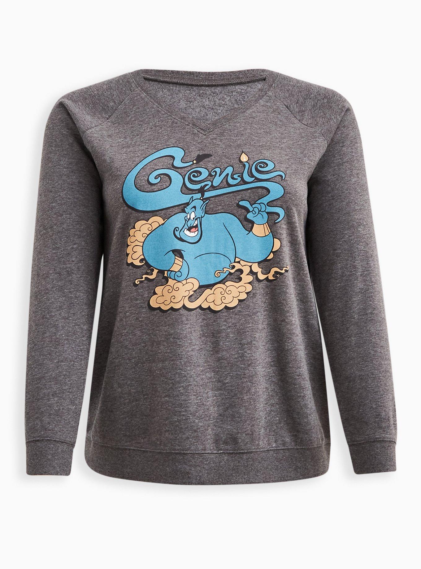 Plus Size - Disney Aladdin Genie Cozy Fleece V-Neck Sweatshirt - Torrid