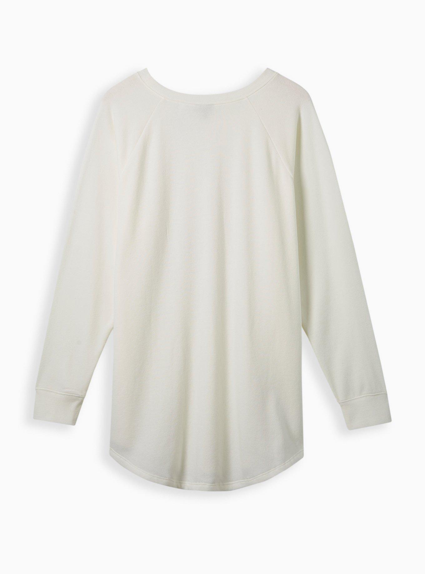 Plus Size - BCA Ribbon Cozy Fleece Crew Neck Long Sleeve Tunic ...