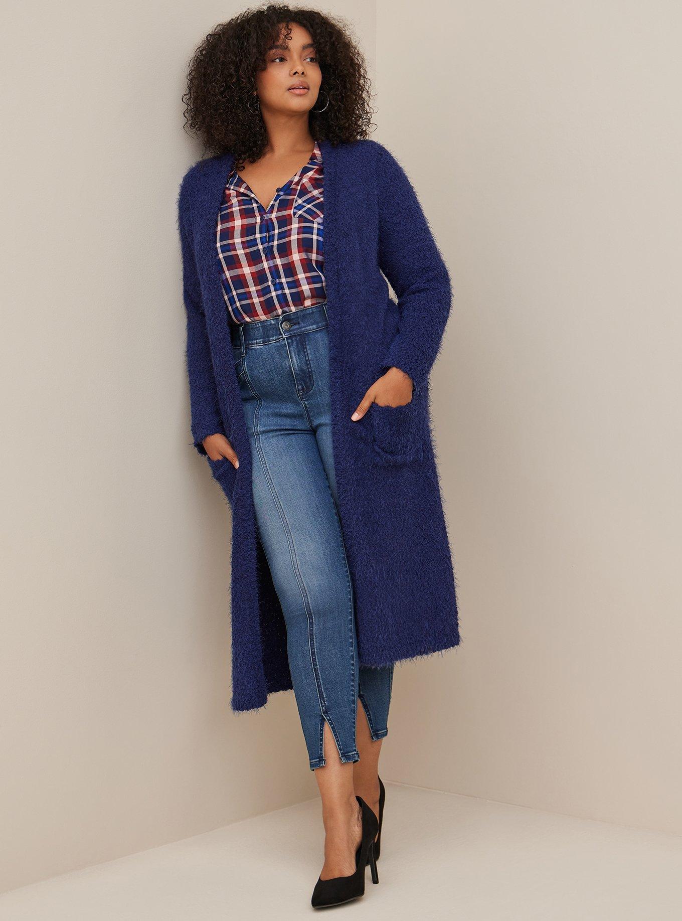 Plus Size - Popcorn Duster Open Front Sweater - Torrid