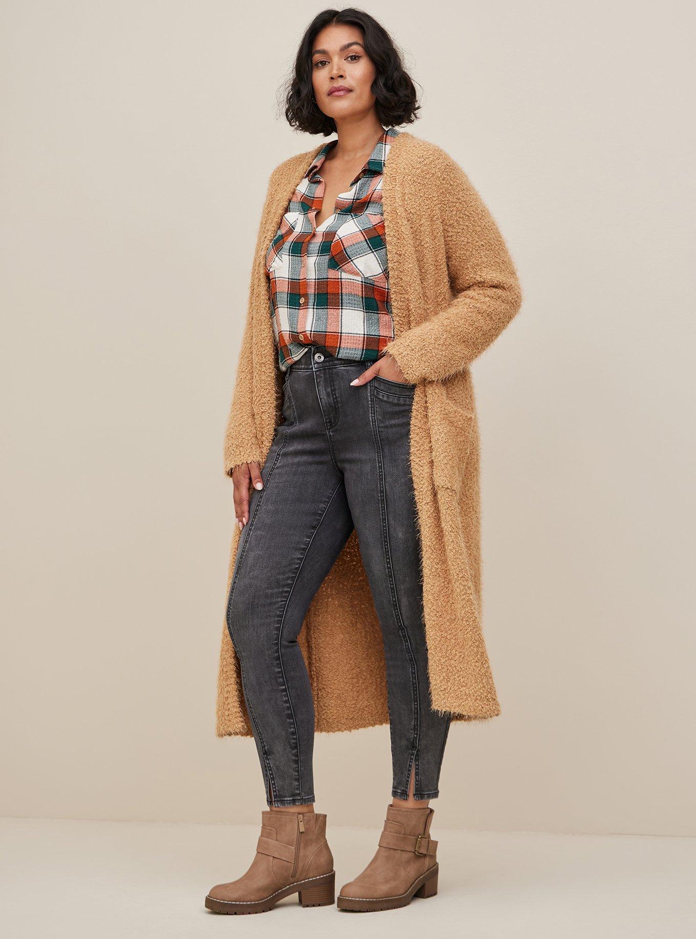 Plus Size - Popcorn Duster Open Front Sweater - Torrid