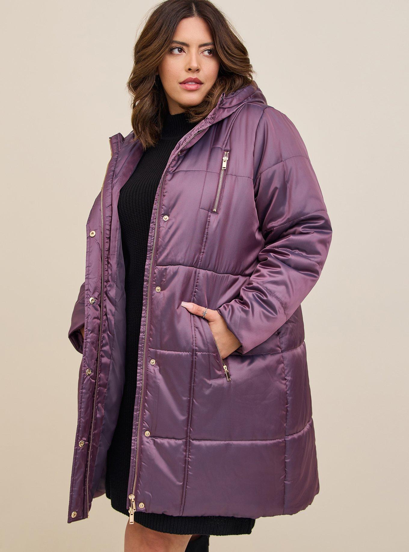 Plus Size - Nylon Zip Front Puffer Jacket - Torrid