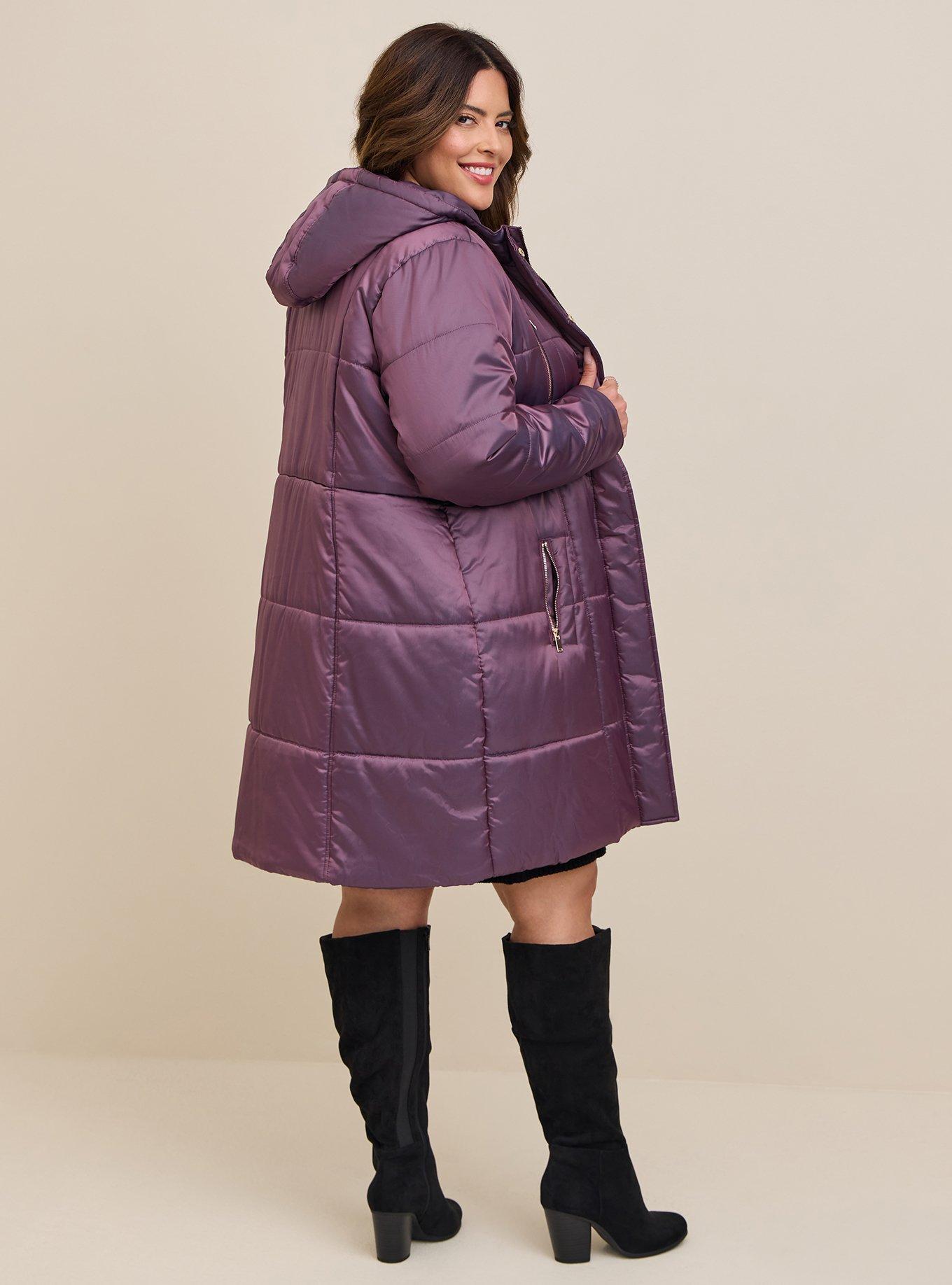 Plus Size - Nylon Zip Front Puffer Jacket - Torrid