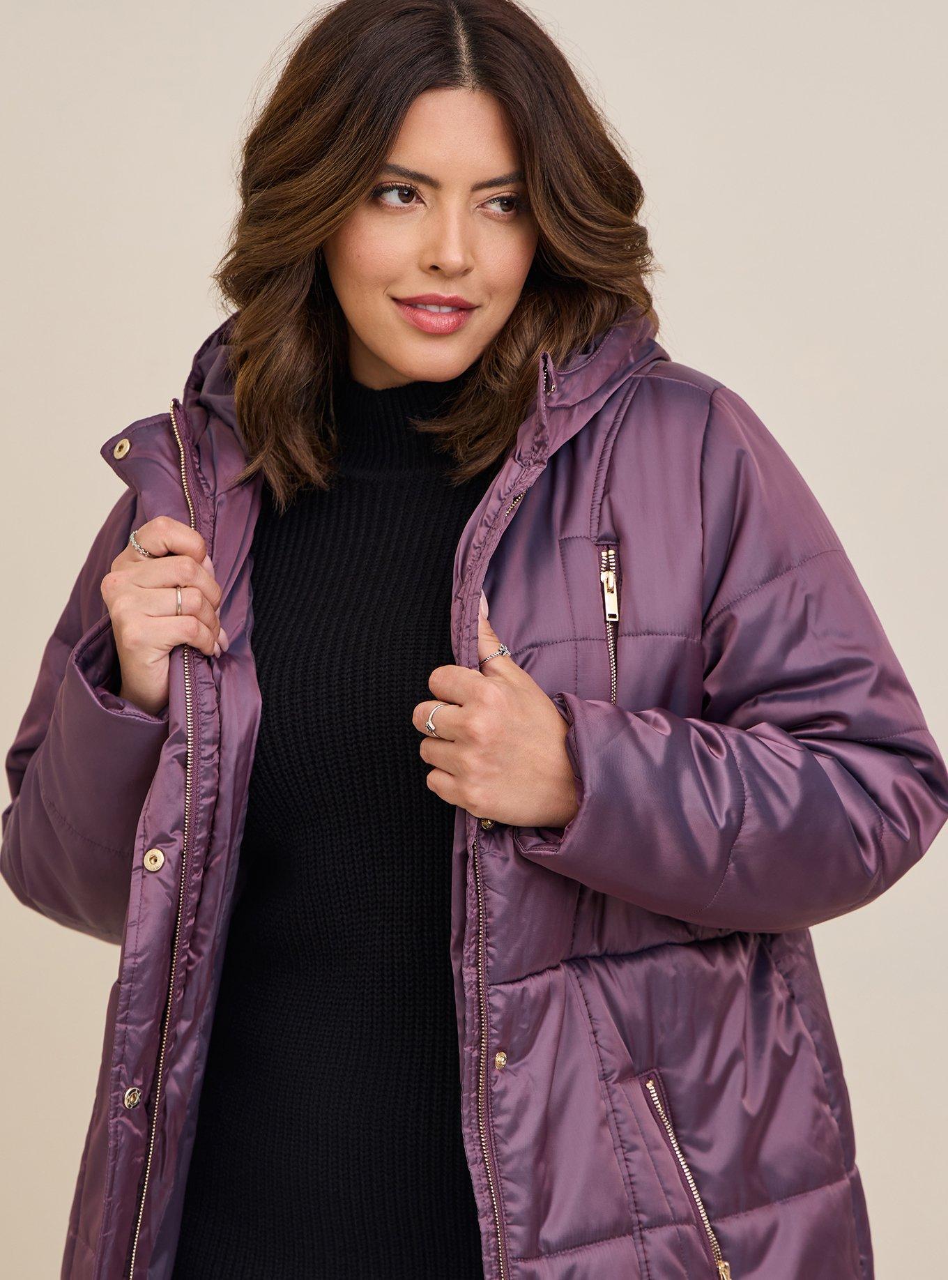 Plus Size - Nylon Zip Front Puffer Jacket - Torrid