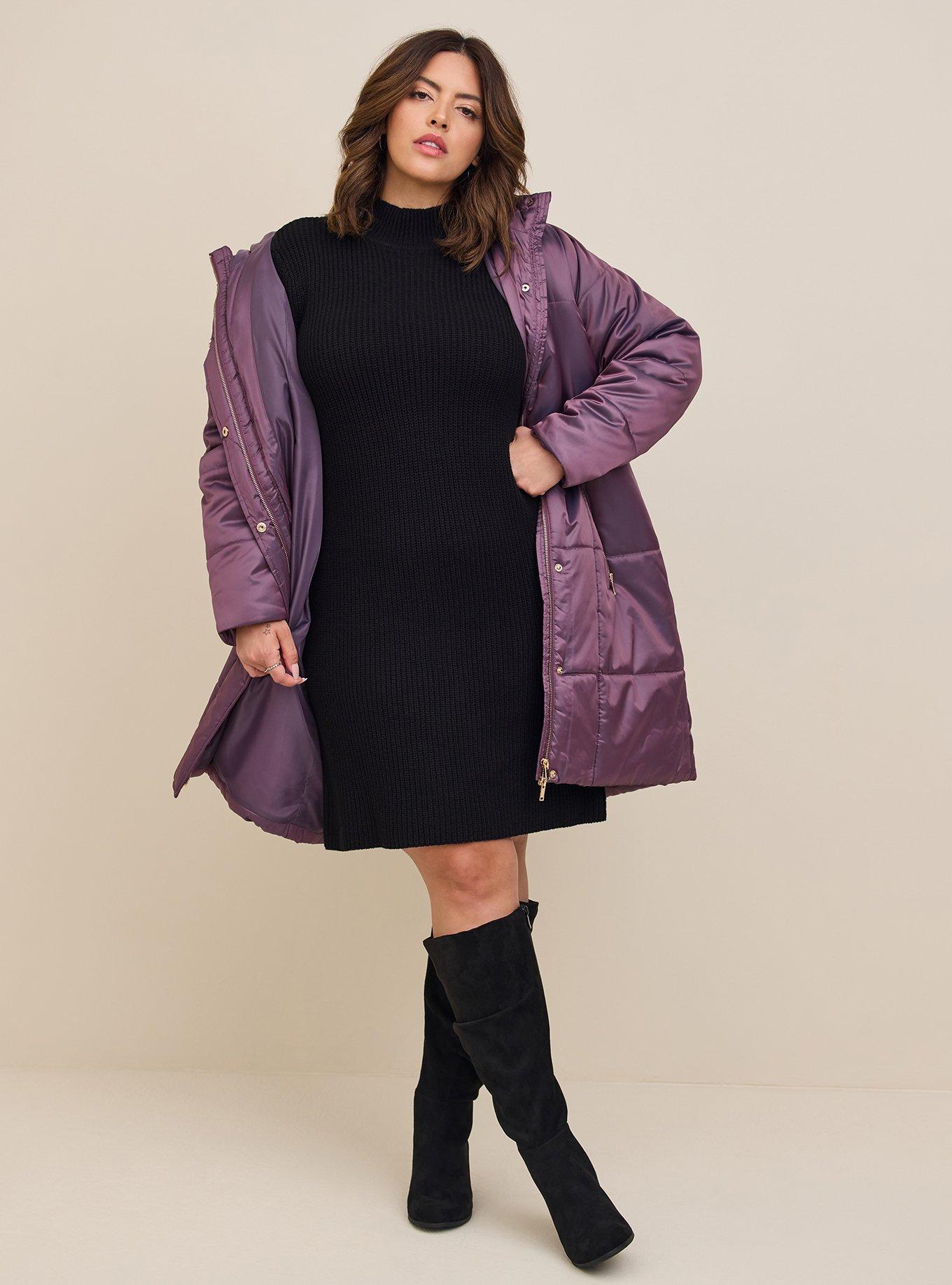 Plus Size - Nylon Zip Front Puffer Jacket - Torrid