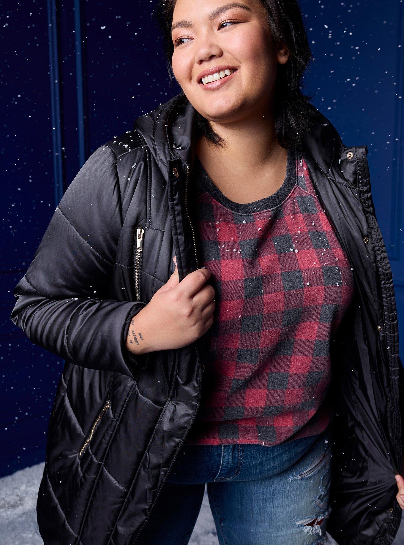 Plus Size - Nylon Zip Front Puffer Jacket - Torrid
